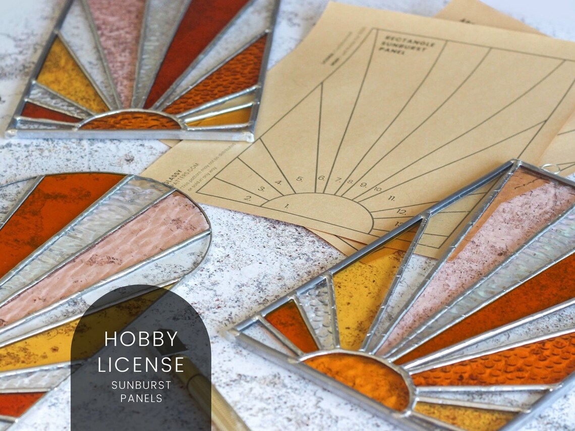 PATTERN Sunburst Panel Stained Glass Pattern Digital | Etsy UK