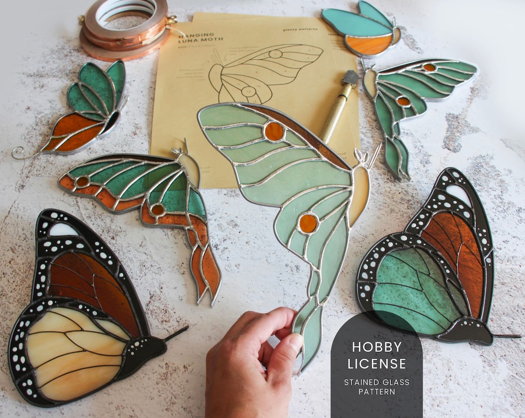PATTERNS • Hanging Butterfly Stained Glass Patterns • Digital Download ...