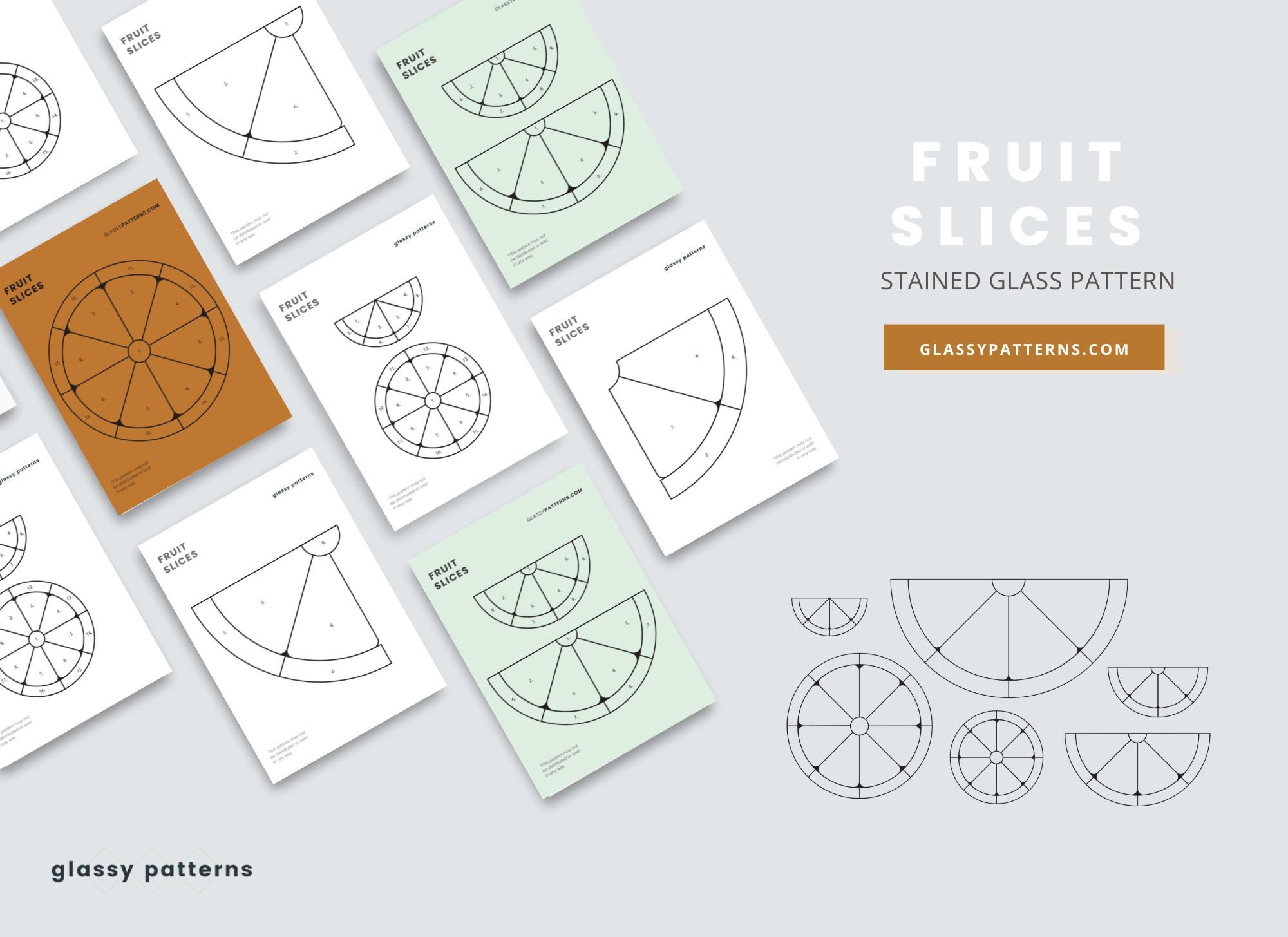 PATTERNS • Fruit Slice Stained Glass Patterns • Digital Download ...