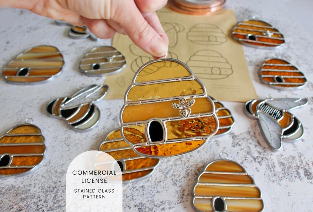 PATTERNS • Bumble Bees and Hives Stained Glass Patterns • Digital ...