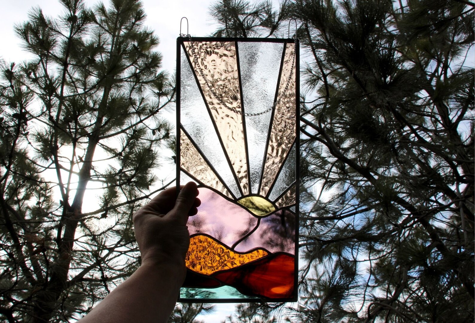 PATTERN • Mountain Sunrise Stained Glass Pattern • Digital Download ...
