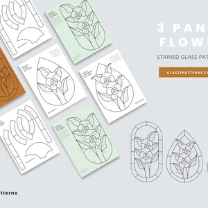 PATTERNS • 3 Pansy Flower Stained Glass Patterns • Digital Download ...