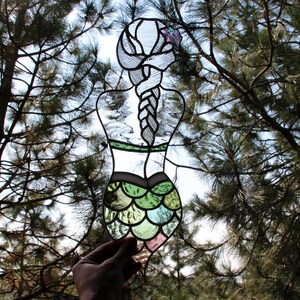 PATTERN • Mermaid With Braid Stained Glass Pattern • Digital Download ...
