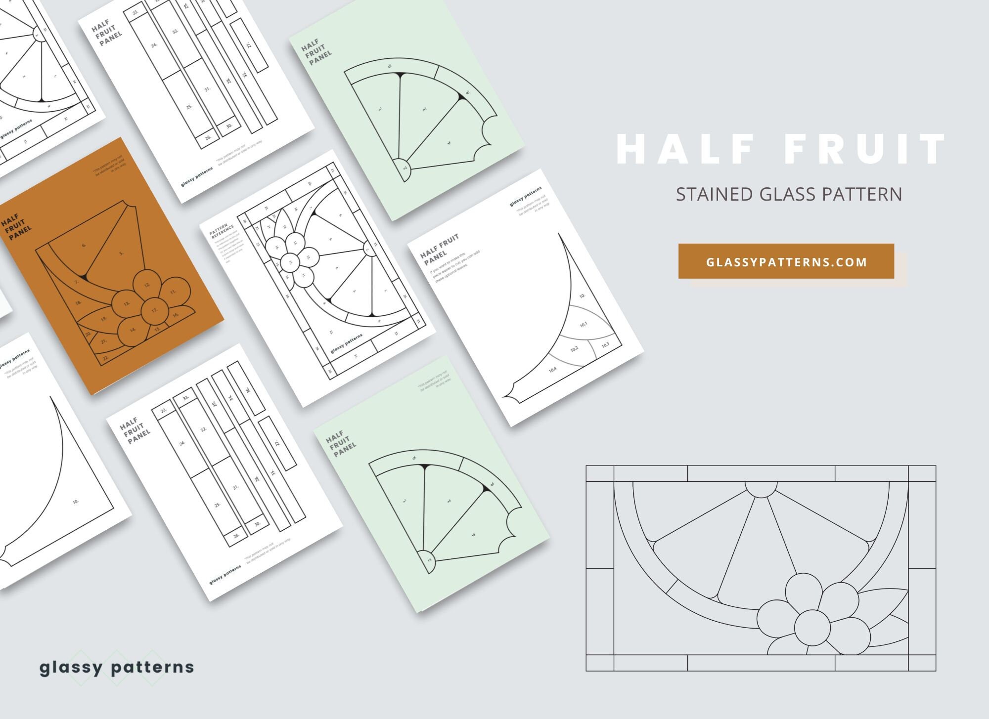 PATTERN • Half Fruit Stained Glass Pattern • Digital Download: Hobby ...