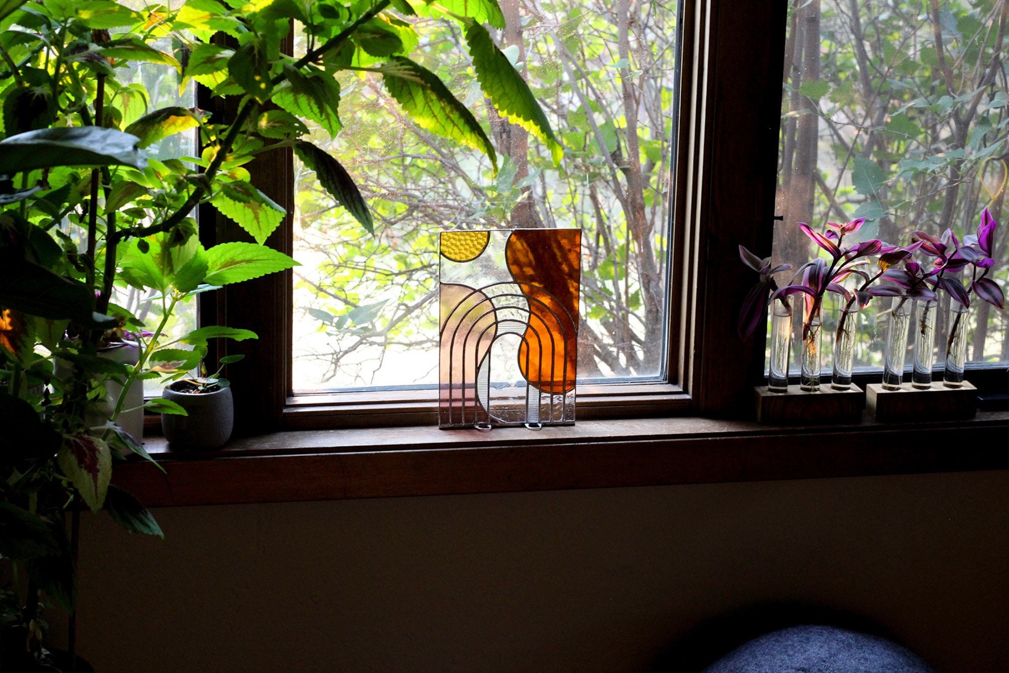 PATTERN Boho Rainbow Panel Stained Glass Pattern Digital - Etsy