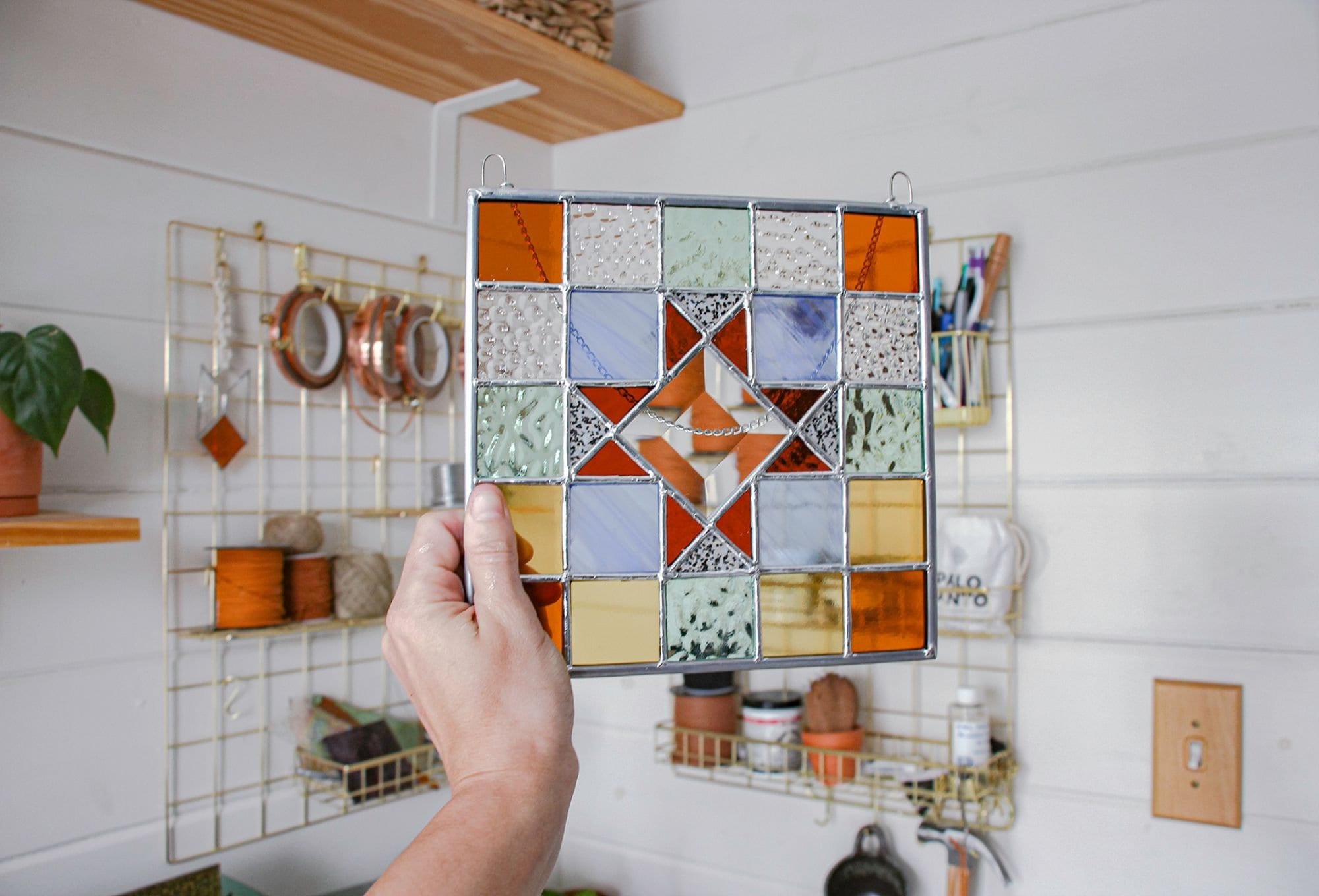 PATTERN Geometric Quilted Square Stained Glass Pattern - Etsy