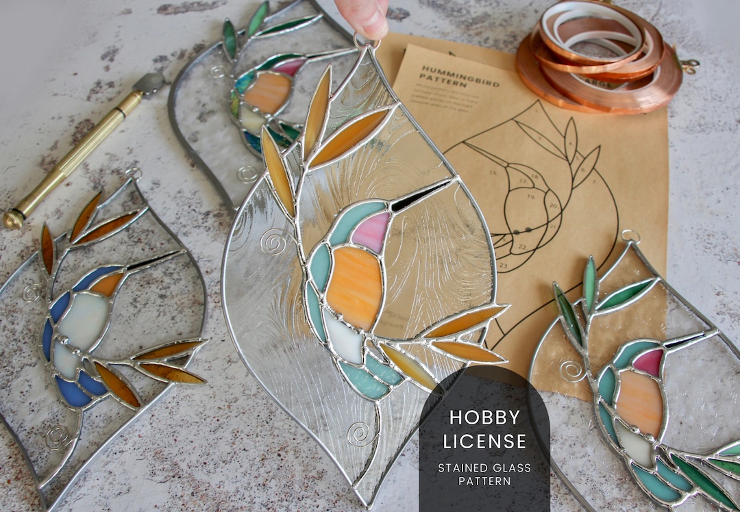 PATTERNS • Hummingbird Stained Glass Patterns • Digital Download: Hobby ...