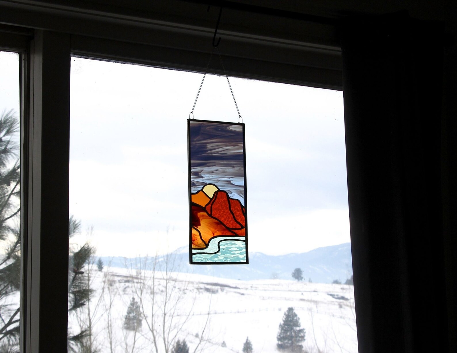 PATTERN Mountain Lake Landscape Stained Glass Pattern - Etsy