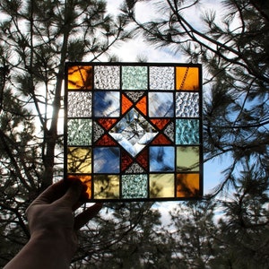 PATTERN • Geometric Quilted Square Stained Glass Pattern (works With ...