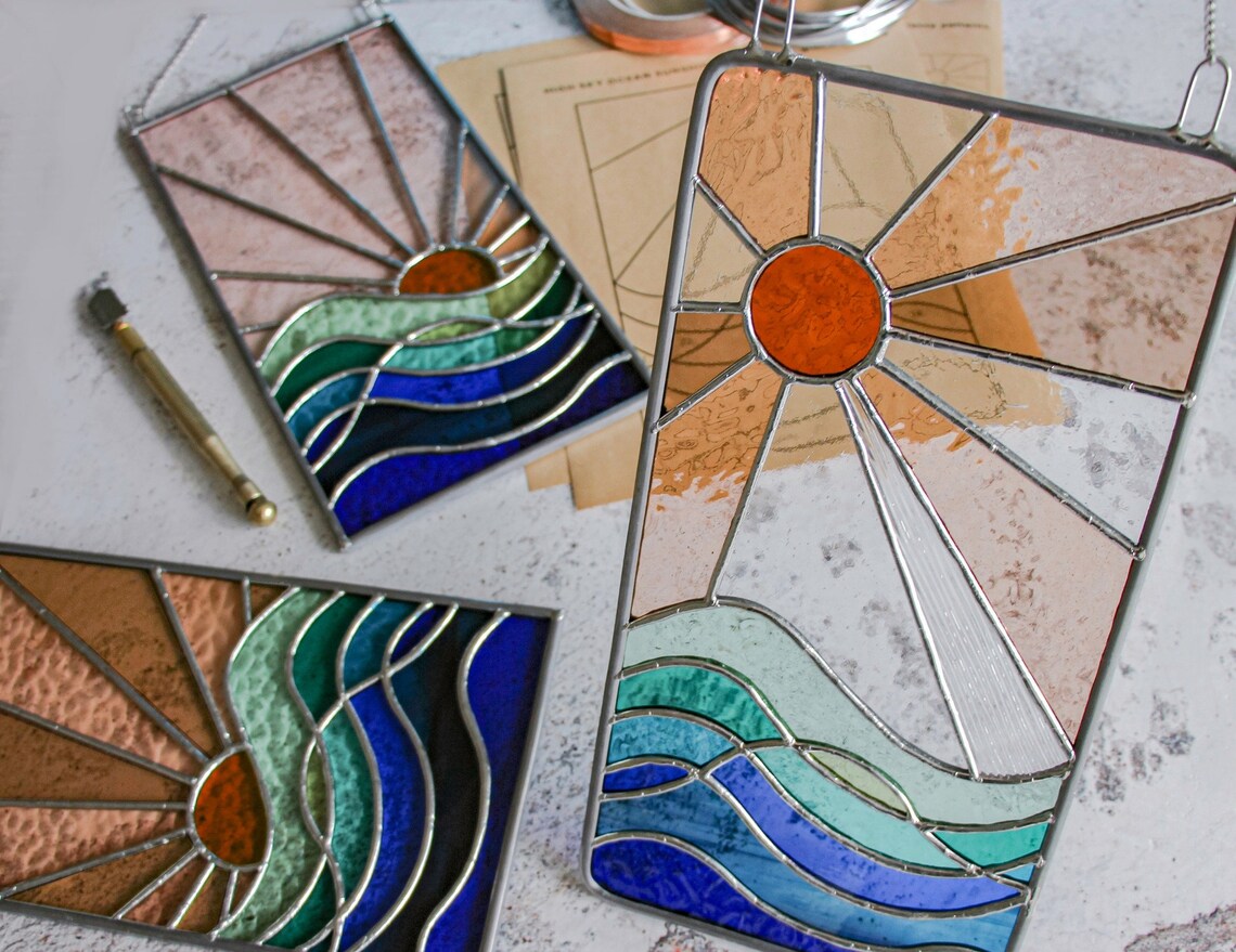 PATTERNS 2 Ocean Sunshine Stained Glass Patterns Digital - Etsy
