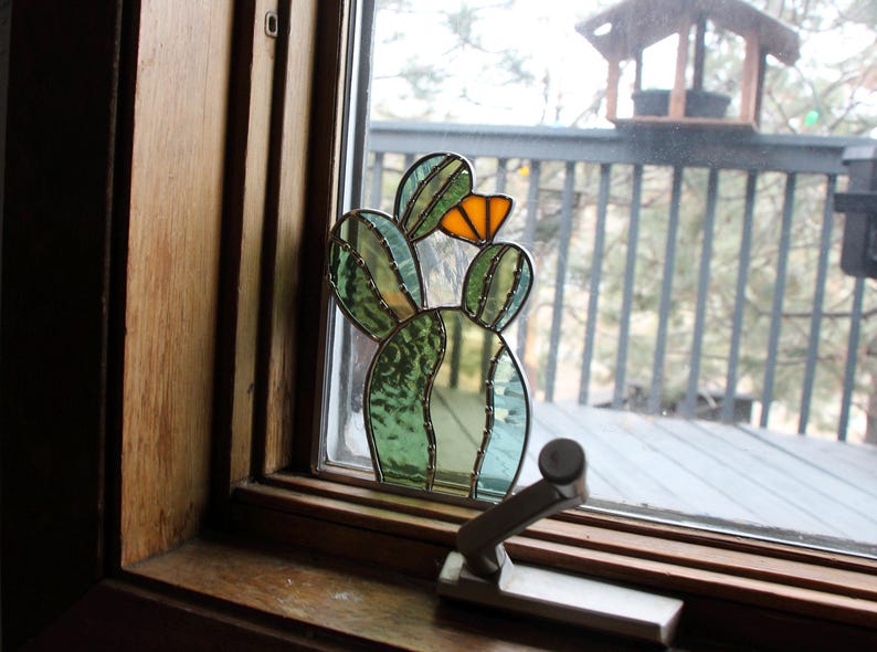 PATTERNS • Floral Cactus Stained Glass Patterns • Digital Download ...