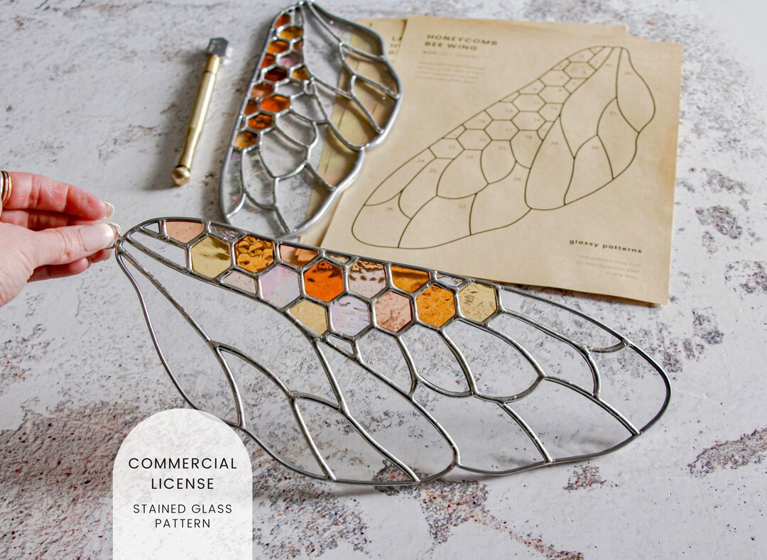 PATTERNS • Honeycomb Bee Wing Stained Glass Patterns • Digital Download: Commercial License - Etsy