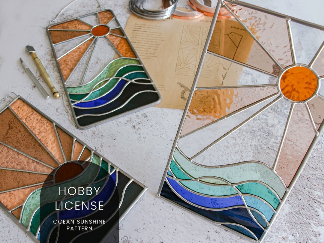 PATTERNS • 2 Ocean Sunshine Stained Glass Patterns • Digital Download ...