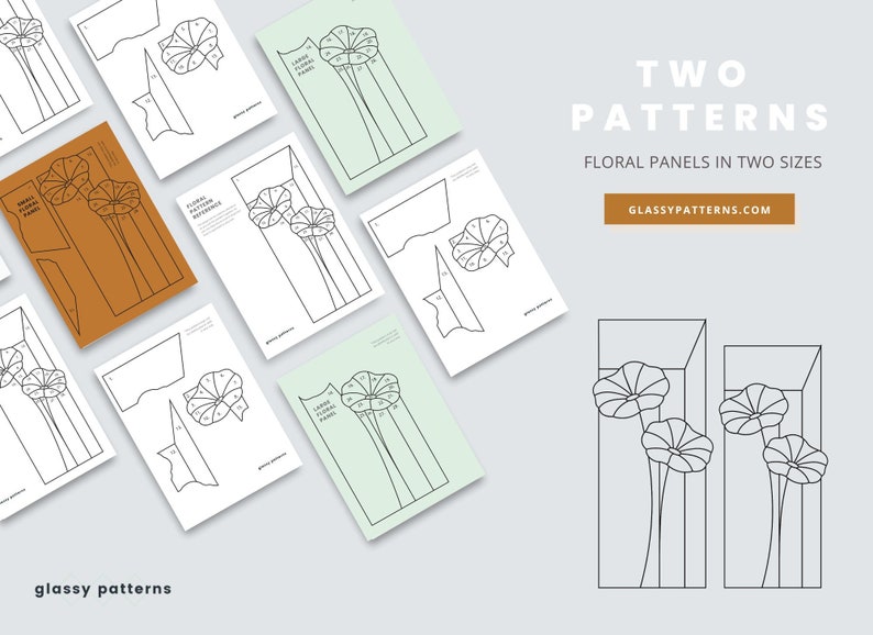 PATTERNS Floral Panel Stained Glass Patterns Digital - Etsy