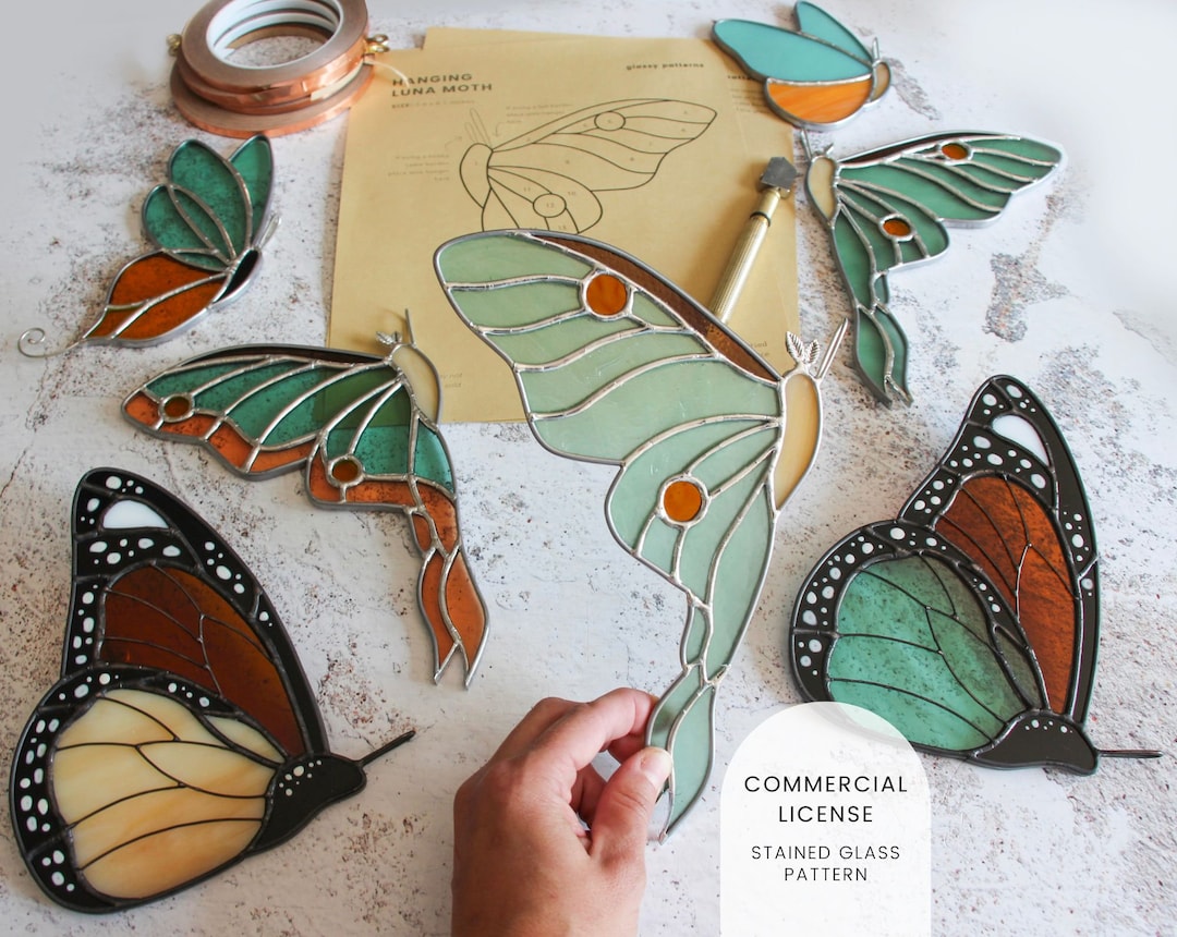 PATTERNS • Hanging Butterfly Stained Glass Patterns • Digital Download ...
