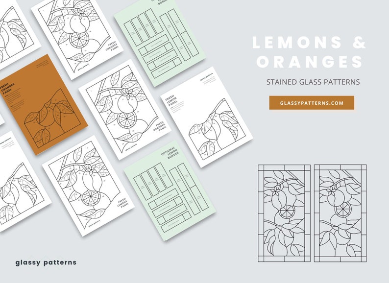 PATTERN Lemons and Oranges Stained Glass Patterns Digital - Etsy