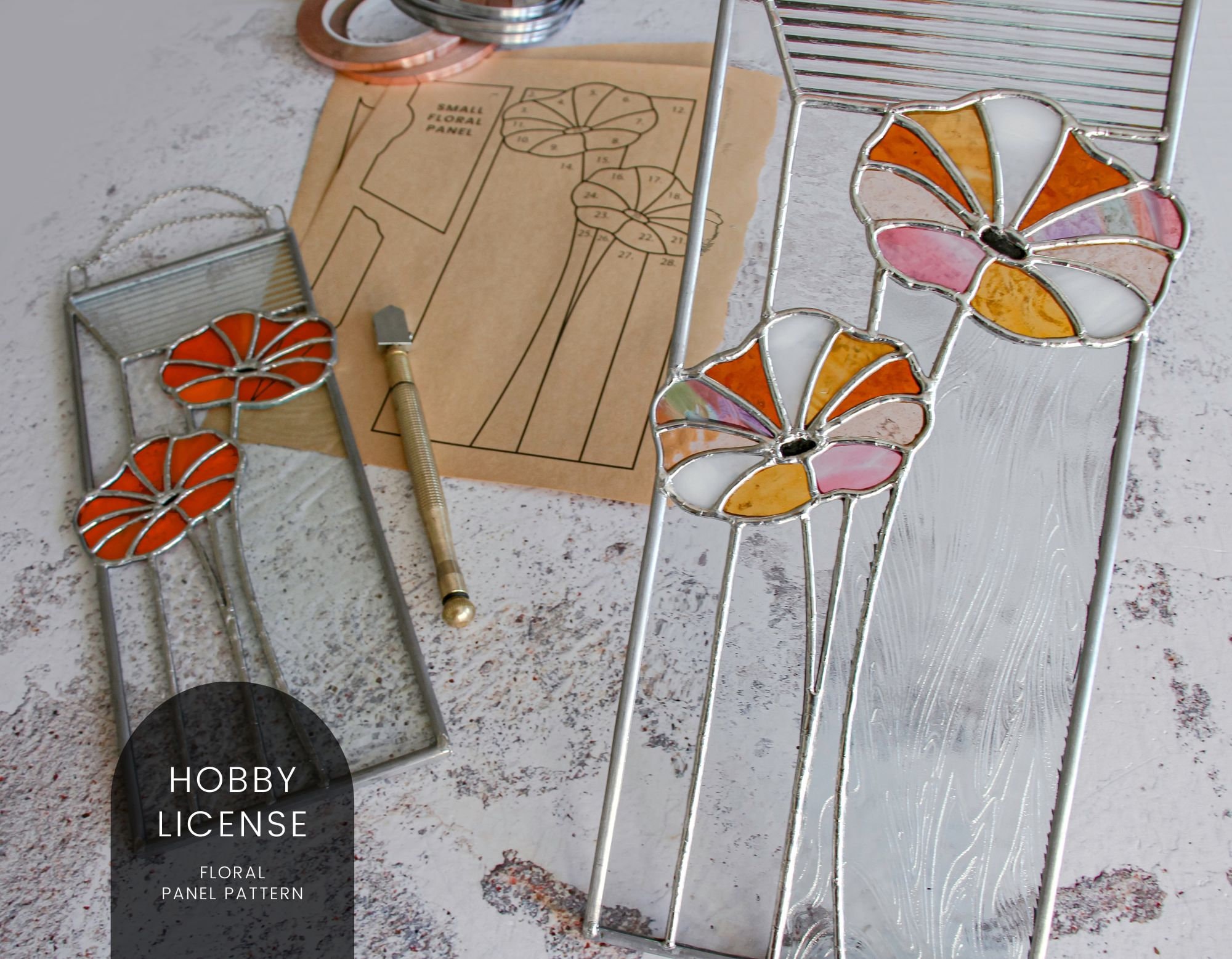 PATTERNS Floral Panel Stained Glass Patterns Digital - Etsy