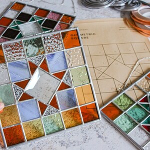 PATTERN • Geometric Quilted Square Stained Glass Pattern (works With ...