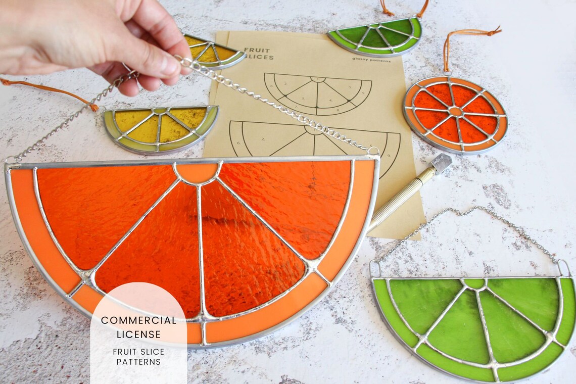 PATTERNS • Fruit Slice Stained Glass Patterns • Digital Download ...