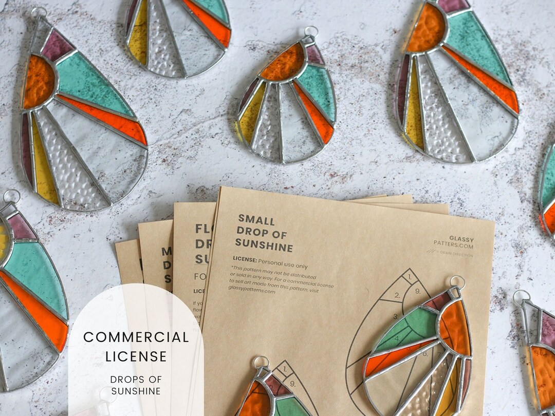 PATTERNS • 4 Drops of Sunshine Stained Glass Patterns • Digital ...