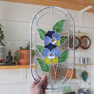 PATTERNS • 3 Pansy Flower Stained Glass Patterns • Digital Download ...