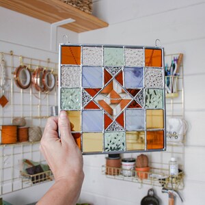 PATTERN • Geometric Quilted Square Stained Glass Pattern (works With ...