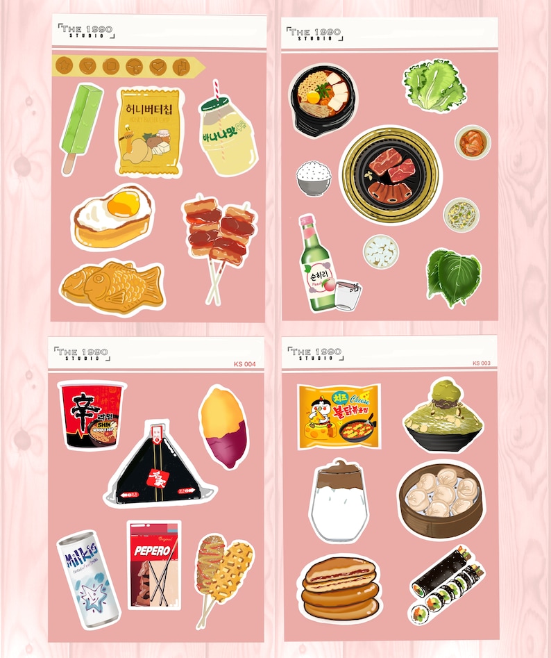 Korean Snack Sticker Sheet, K-drama Snacks, Korean Snacks, Asian Snack ...