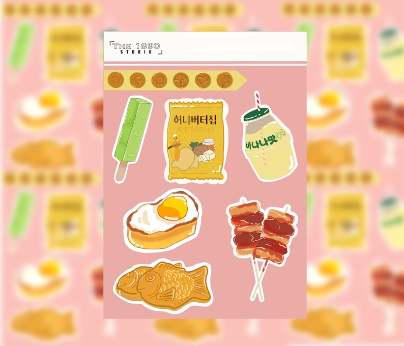 Korean Snack Sticker Sheet, K-drama Snacks, Korean Snacks, Asian Snack ...