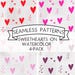 4 Pack Hearts on Watercolor Seamless Patterns | Valentines Day PNG ...