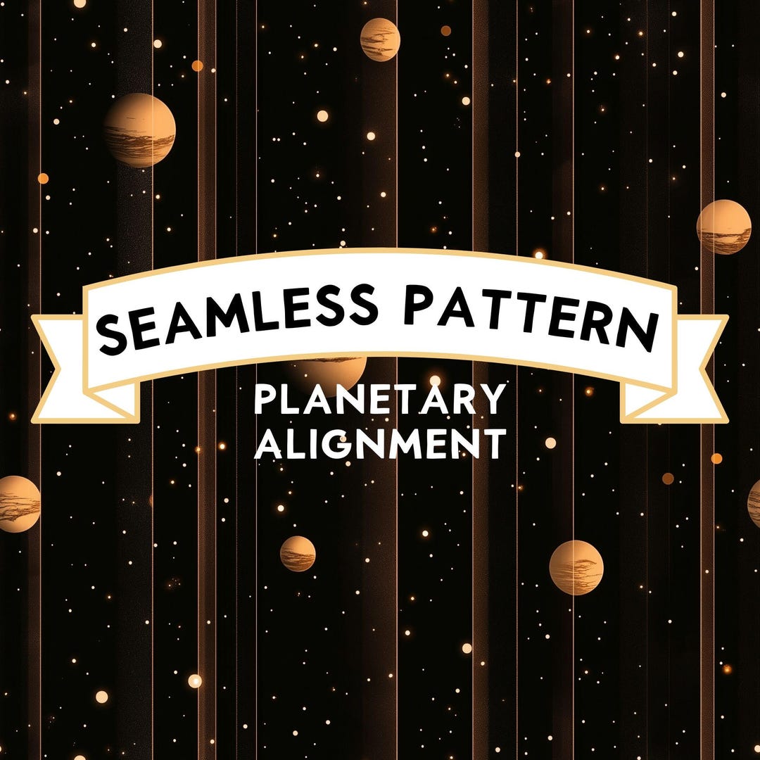 Planetary Alignment Seamless Pattern | Planets and Stars | Space PNG ...