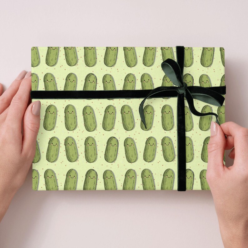 Happy Pickle Party 2 Pack Pickles Seamless Pattern, Pale Yellow ...