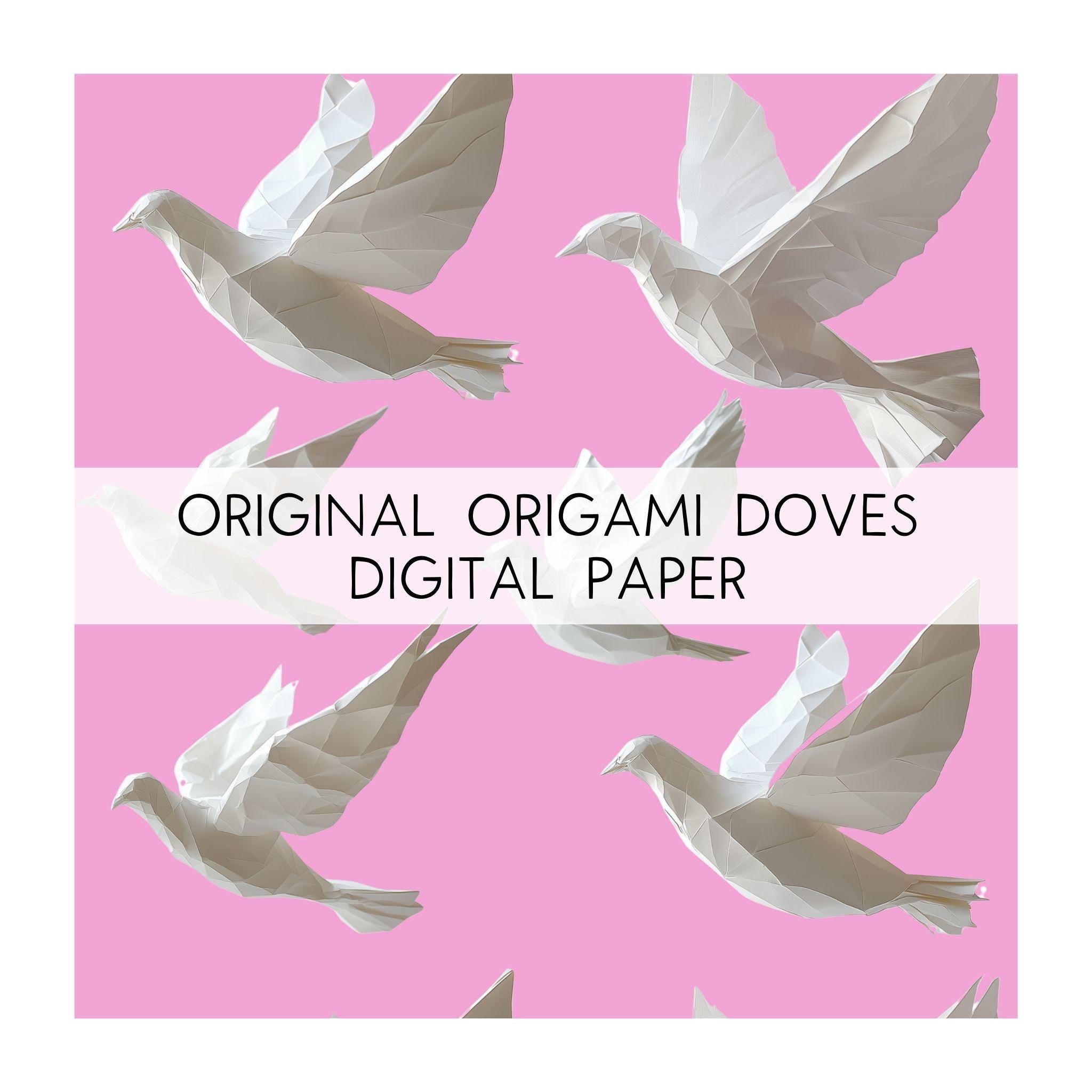 Origami White Doves Seamless Pattern Digital Paper | 12x12 PNG File ...