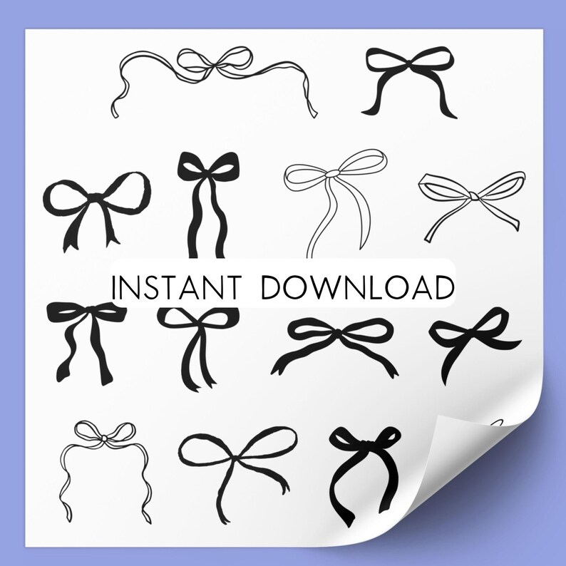 Set of 30 Coquette Black Bows SVG Clip Art Bundle | SVG Whimsy Bows ...