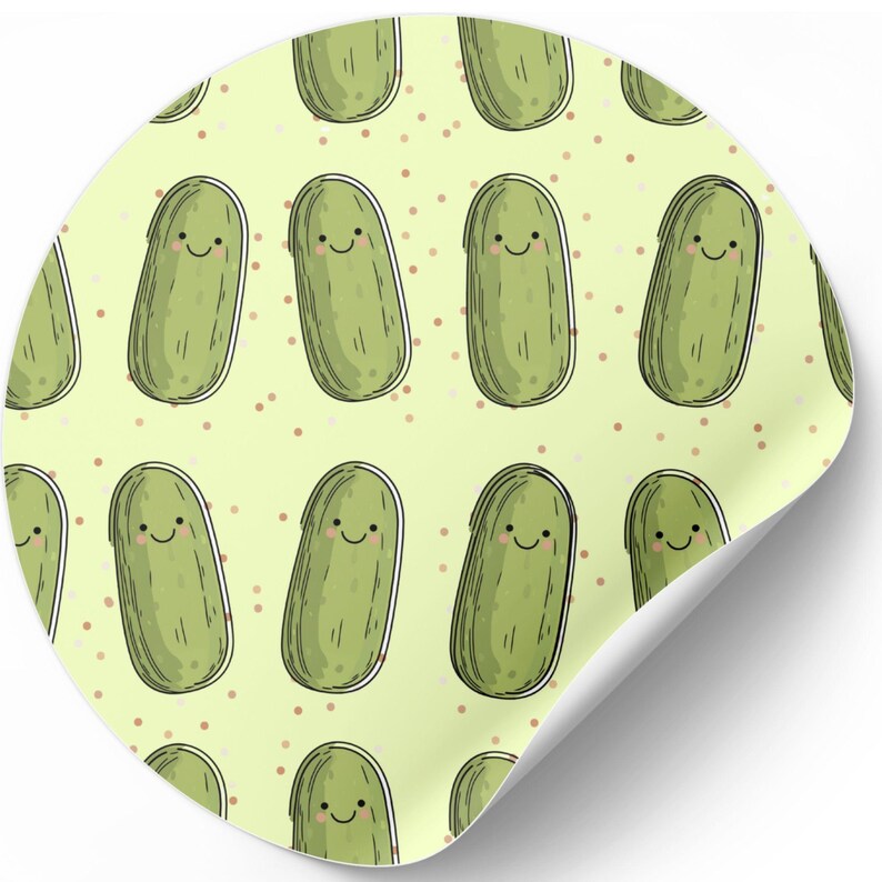 Happy Pickle Party 2 Pack Pickles Seamless Pattern, Pale Yellow ...