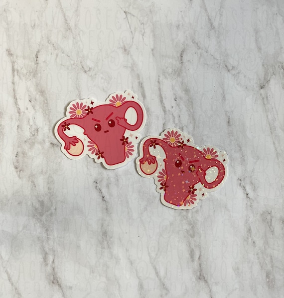 Angry Uterus Sticker Holographic Sticker Uterus Middle - Etsy