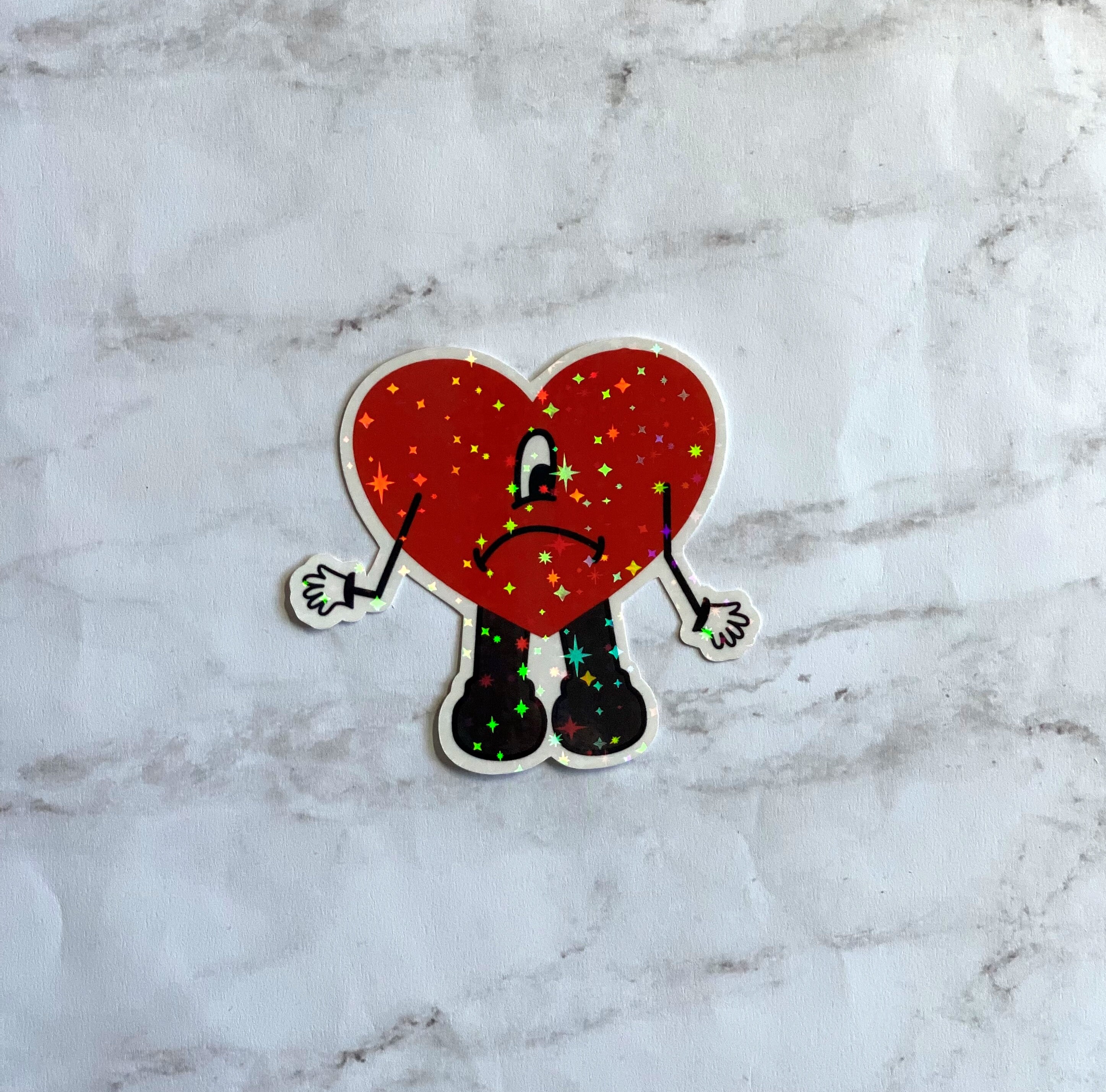 Bad Bunny Heart Sticker Holographic Sticker Verano Sin Ti - Etsy