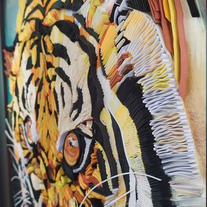 The Tiger Art Paper quilling on plywood Paper quilling wall | Etsy