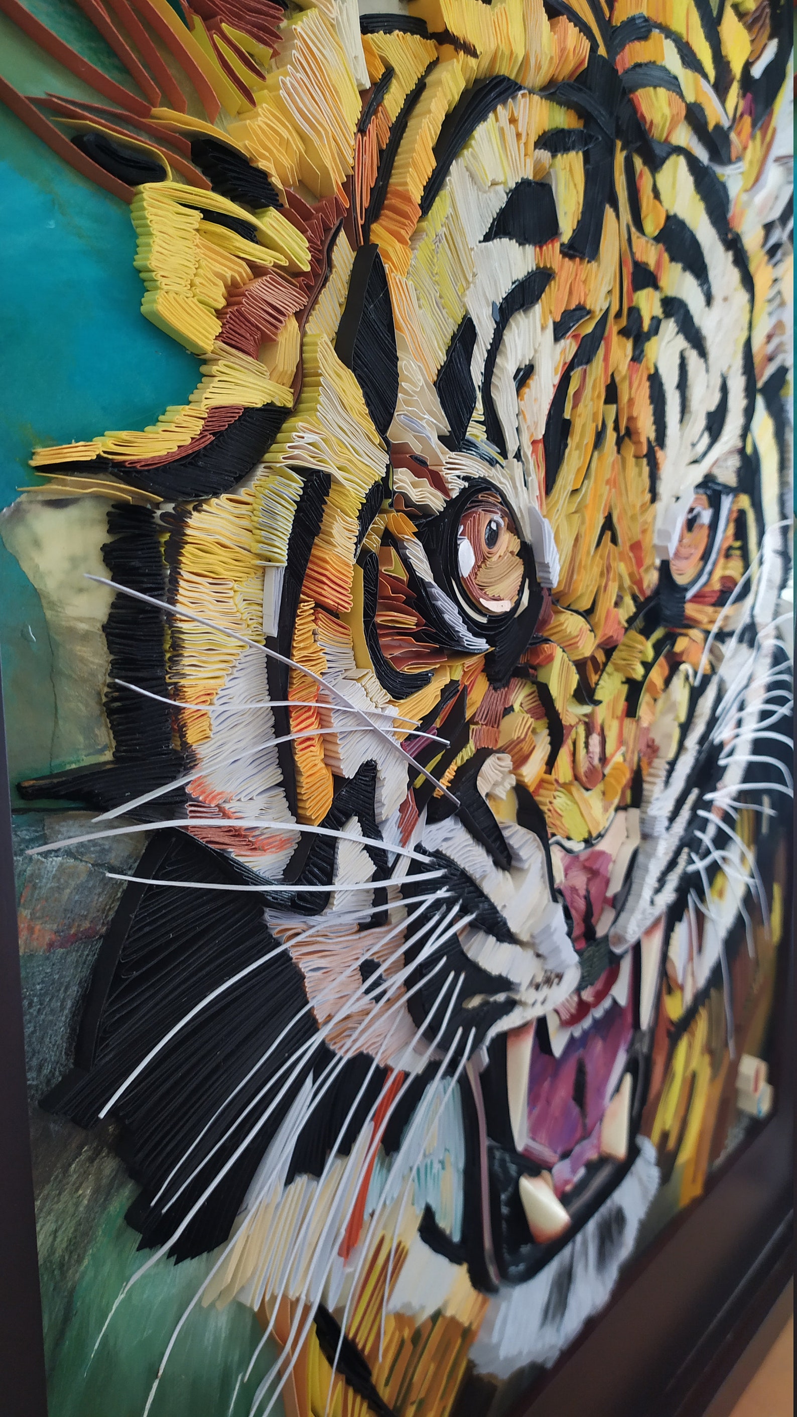 The Tiger Art Paper quilling on plywood Paper quilling wall | Etsy