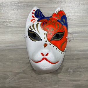 Japanese Fox Mask, Kitsune Mask, One Size Fits All, Obon Festival ...