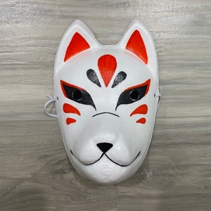 Japanese Fox Mask, Kitsune Mask, One Size Fits All, Obon Festival ...
