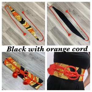 Upcycled Japanese Kimono Obi Belt With Obijime Cord, Vintage Kimono/obi ...
