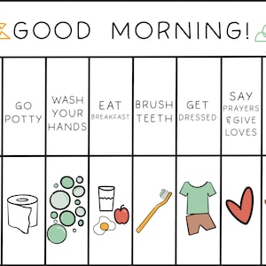 Morning, Bedtime & Eating Routine Chart - Etsy