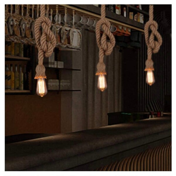 Black Rope Pendant Light - Etsy