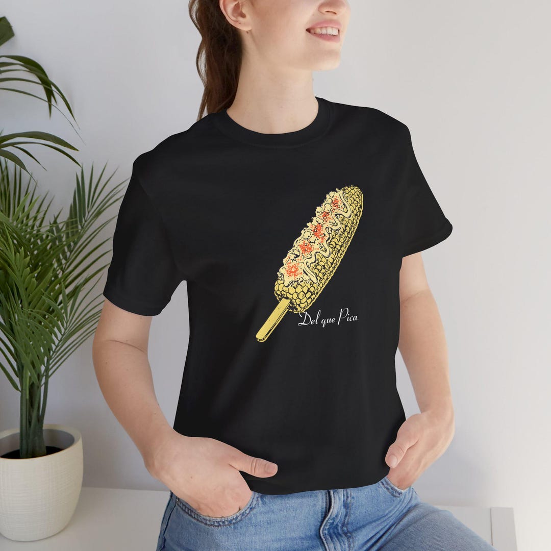 Pop Art Elote Del Que Pica Black T-shirt - Mexican Street Food Tee ...