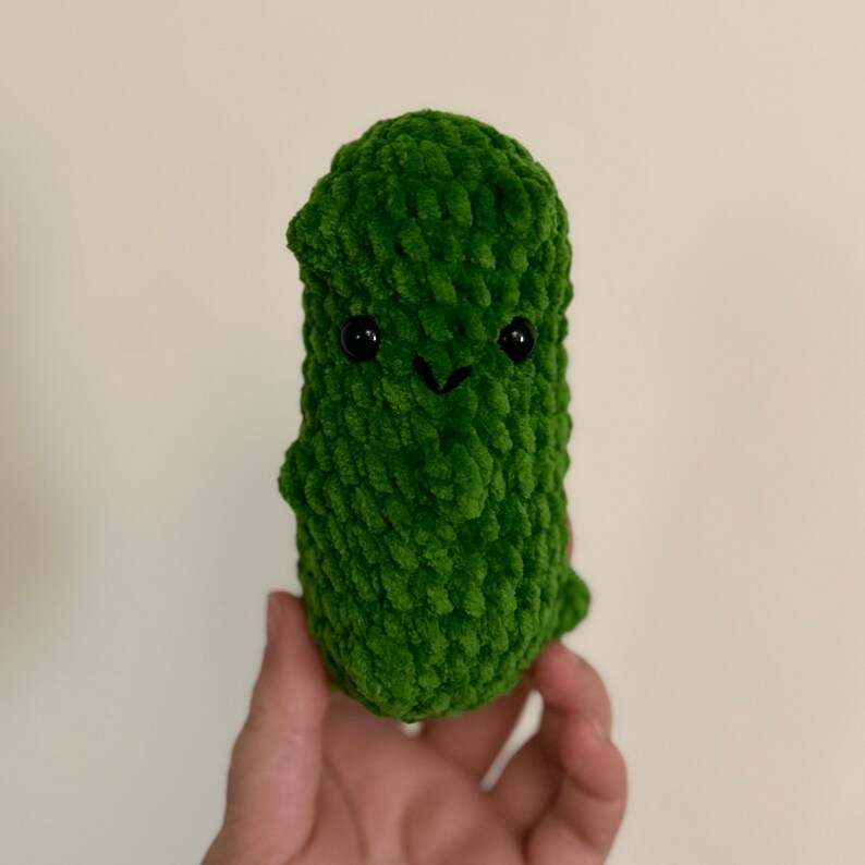 Crochet Pickle Plush | Fluffy Gherkin Teddy Plushie - Etsy