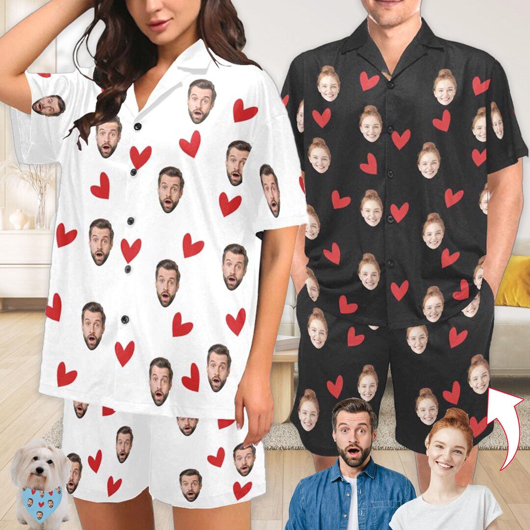 Personalized Face Pajama Set,custom Photo Pajamas for Men Women ...