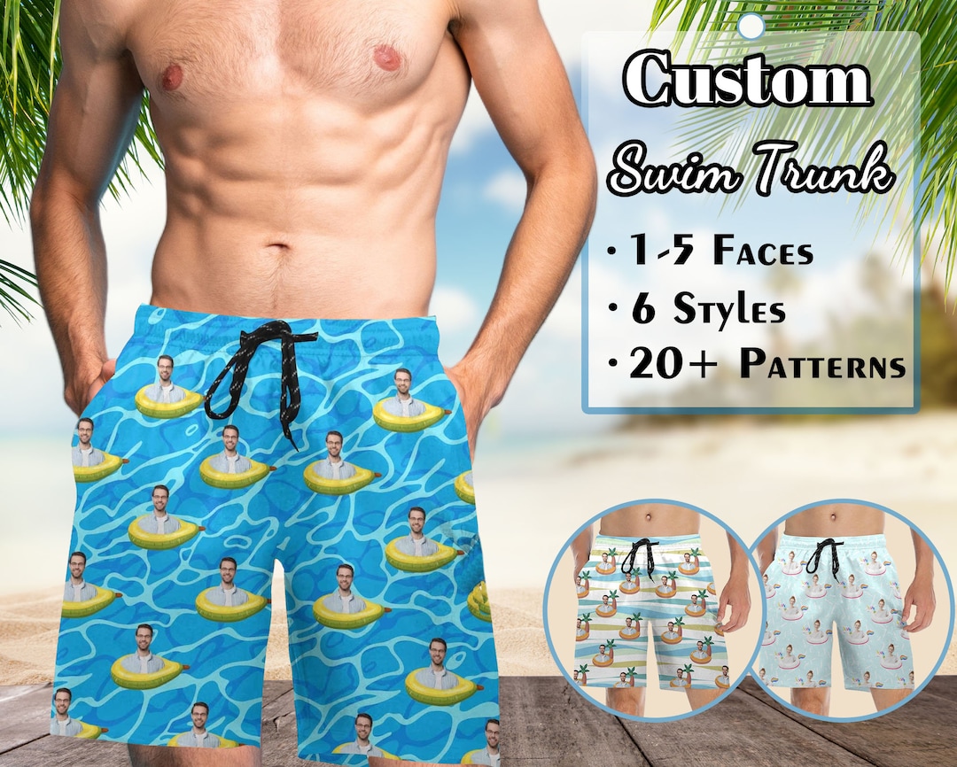 Custom Men Beach Shorts,custom Swim Trunks,personalized Beach Shorts ...