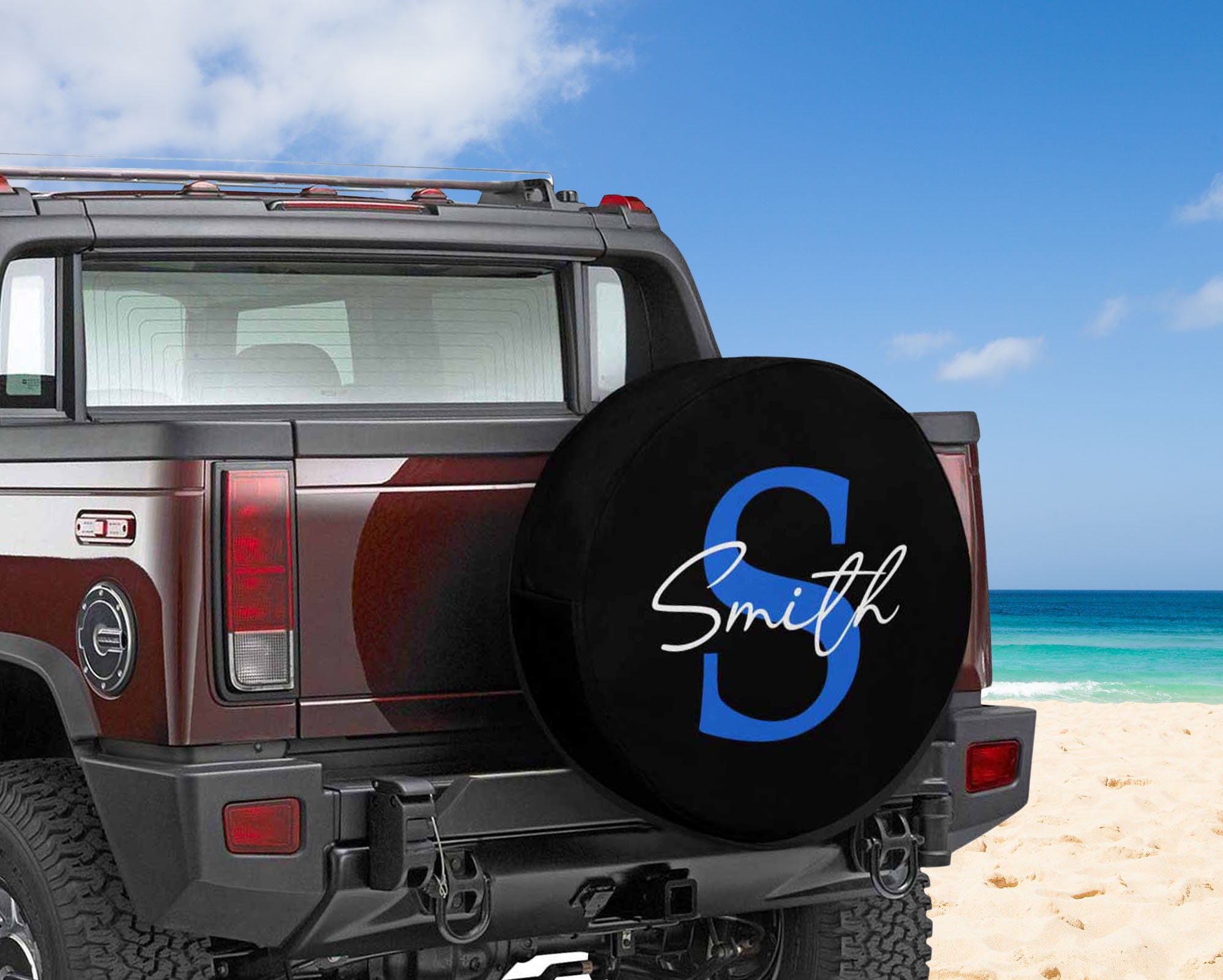 Custom Monogram Spare Tire Cover: Personalized Text, Waterproof Wheel ...