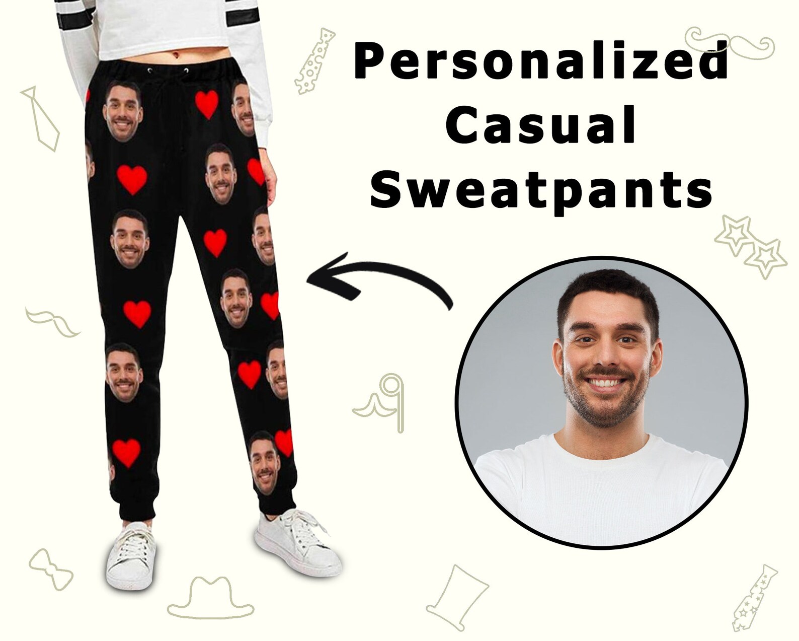 Handmade Custom Sweatpants Comfortable Clothes Custom Face | Etsy