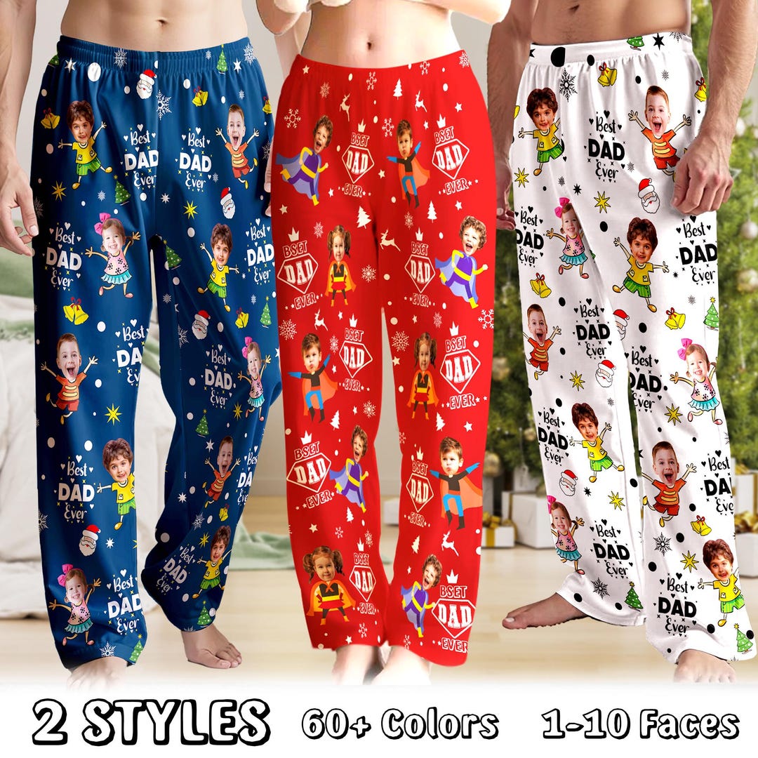 Custom Best Dad Pajamas: Personalized Face Pajamas - Etsy